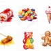 Watercolor Cute Sweets 40 Clipart, Chocolate Cookies, Sweet Macarons ...