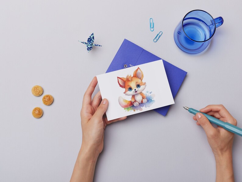 24 Watercolor Rainbow Fox Clip Art, Colorful Fox Clipart, , Fox ...