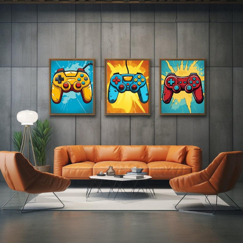 Gaming Prints, Gaming Poster, Gaming Wall Art Set of 3, Gaming Room ...