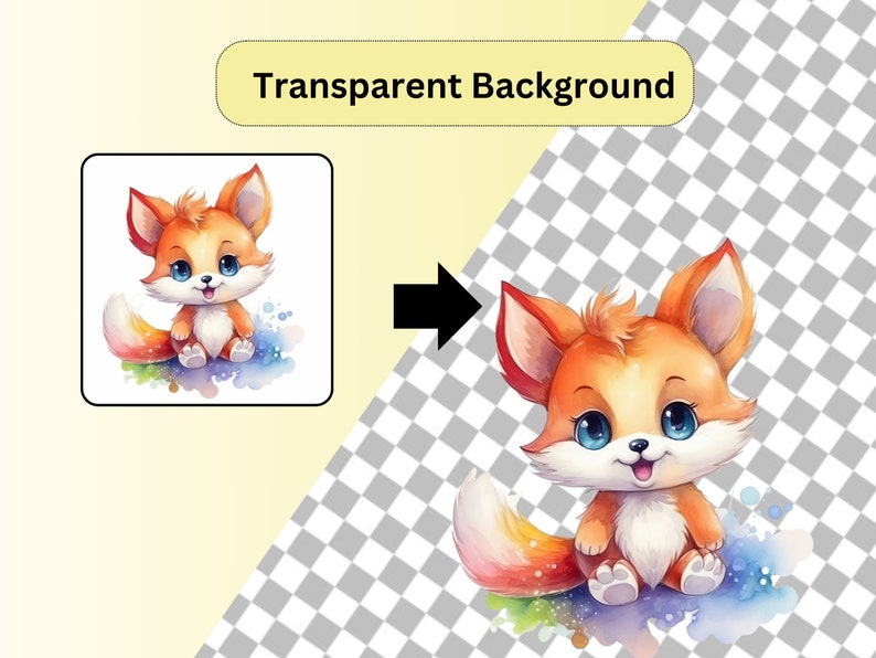 24 Watercolor Rainbow Fox Clip Art, Colorful Fox Clipart, , Fox ...