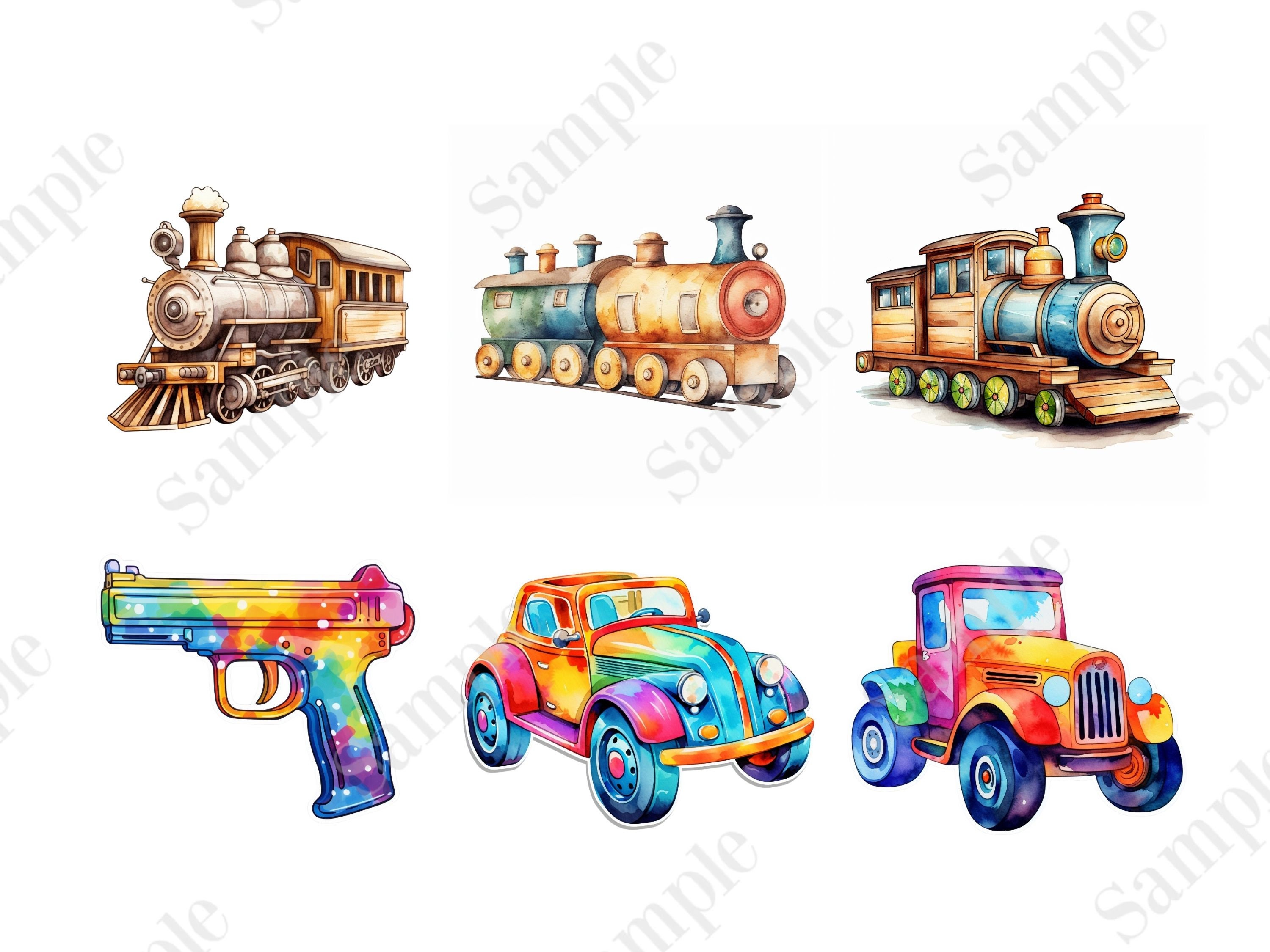 Watercolor Child Toys Clipart, Cute Toys Clipart, Toys Illustrations ...