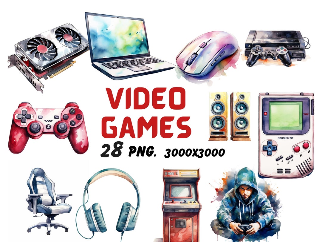 Video Game Clipart, 28 Gaming Clipart, Game Controller Clipart, Retro ...