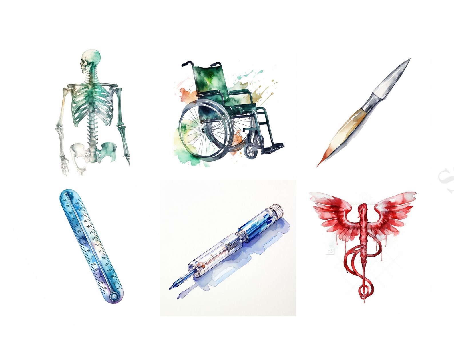 Watercolor Medical Clipart | Health, Doctor, Nurse, Ambulance, Hospital ...