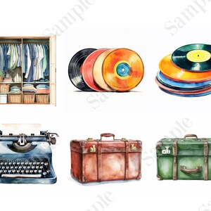 Watercolor Vintage Antiques 26 Clipart, Antique Telephone Clipart ...