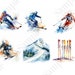 Watercolor Ski Themed Clipart, Winter Sports Clipart, Skiing ...