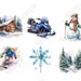 Watercolor Ski Themed Clipart, Winter Sports Clipart, Skiing ...