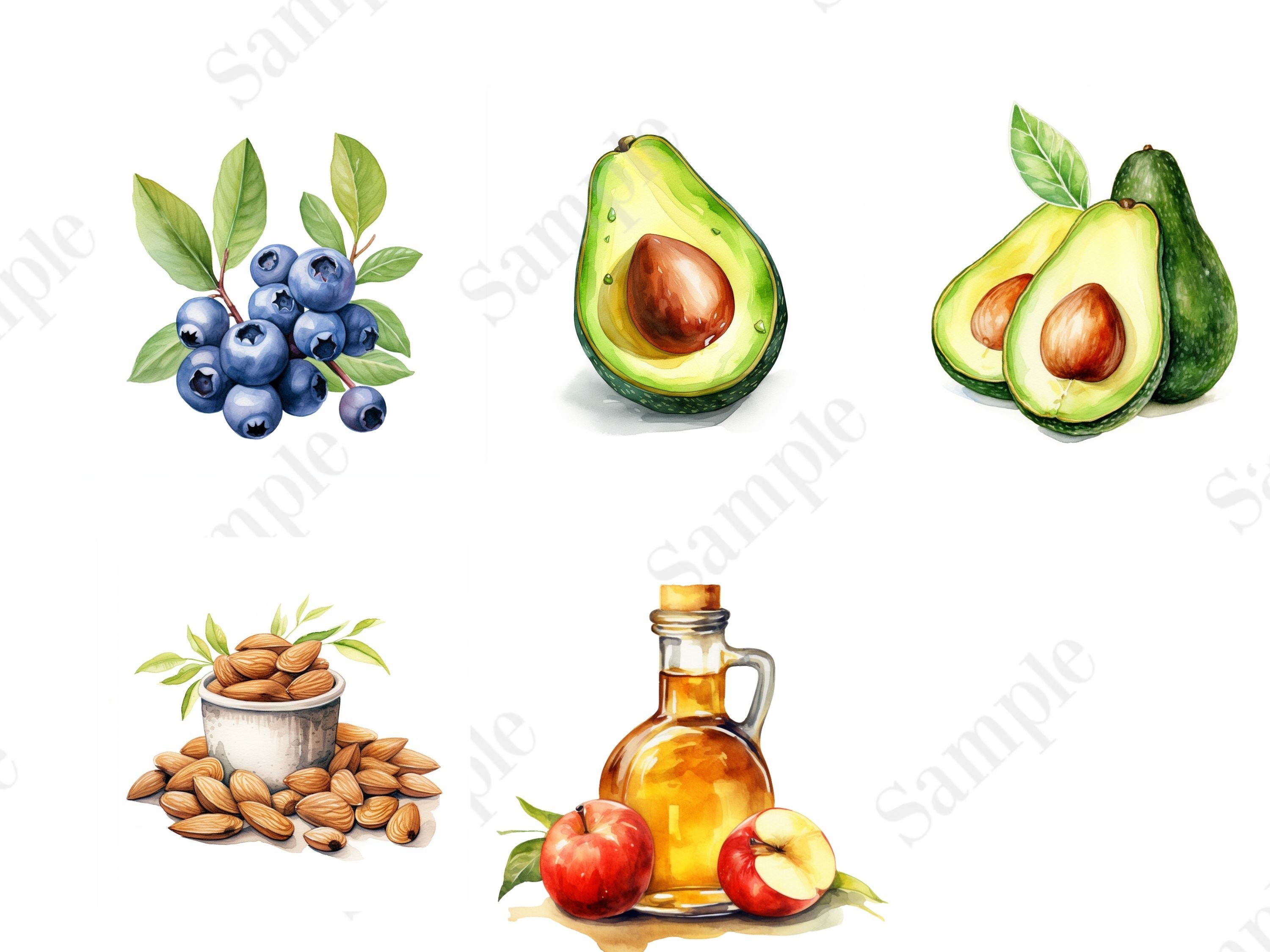 Watercolor Healthy Food 23 Clipart, Healthy Vegetable Clipart, Food ...