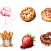 Watercolor Cute Sweets 40 Clipart, Chocolate Cookies, Sweet Macarons ...
