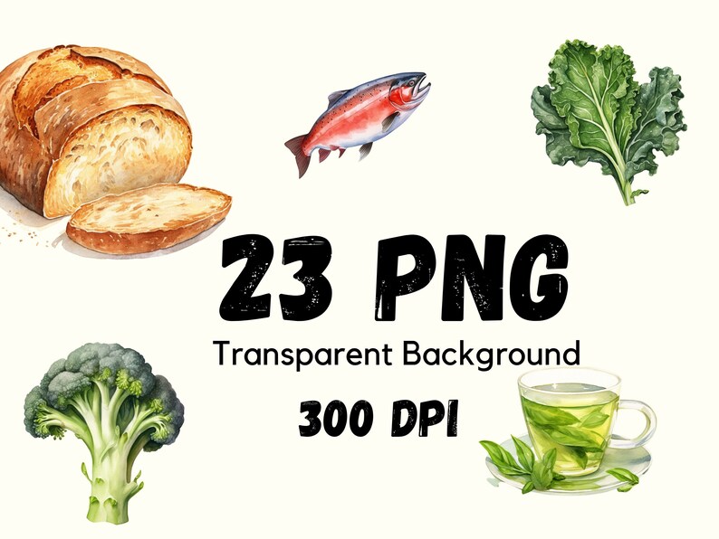 Watercolor Healthy Food 23 Clipart, Healthy Vegetable Clipart, Food ...