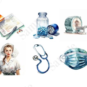 Watercolor Medical Clipart | Health, Doctor, Nurse, Ambulance, Hospital ...