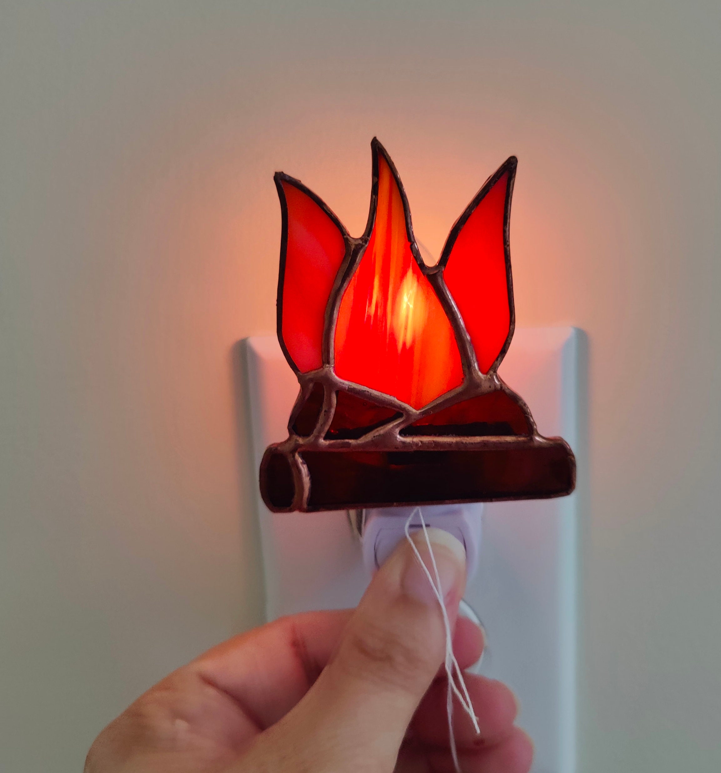 Stained Glass Camp Fire Nightlight - Etsy