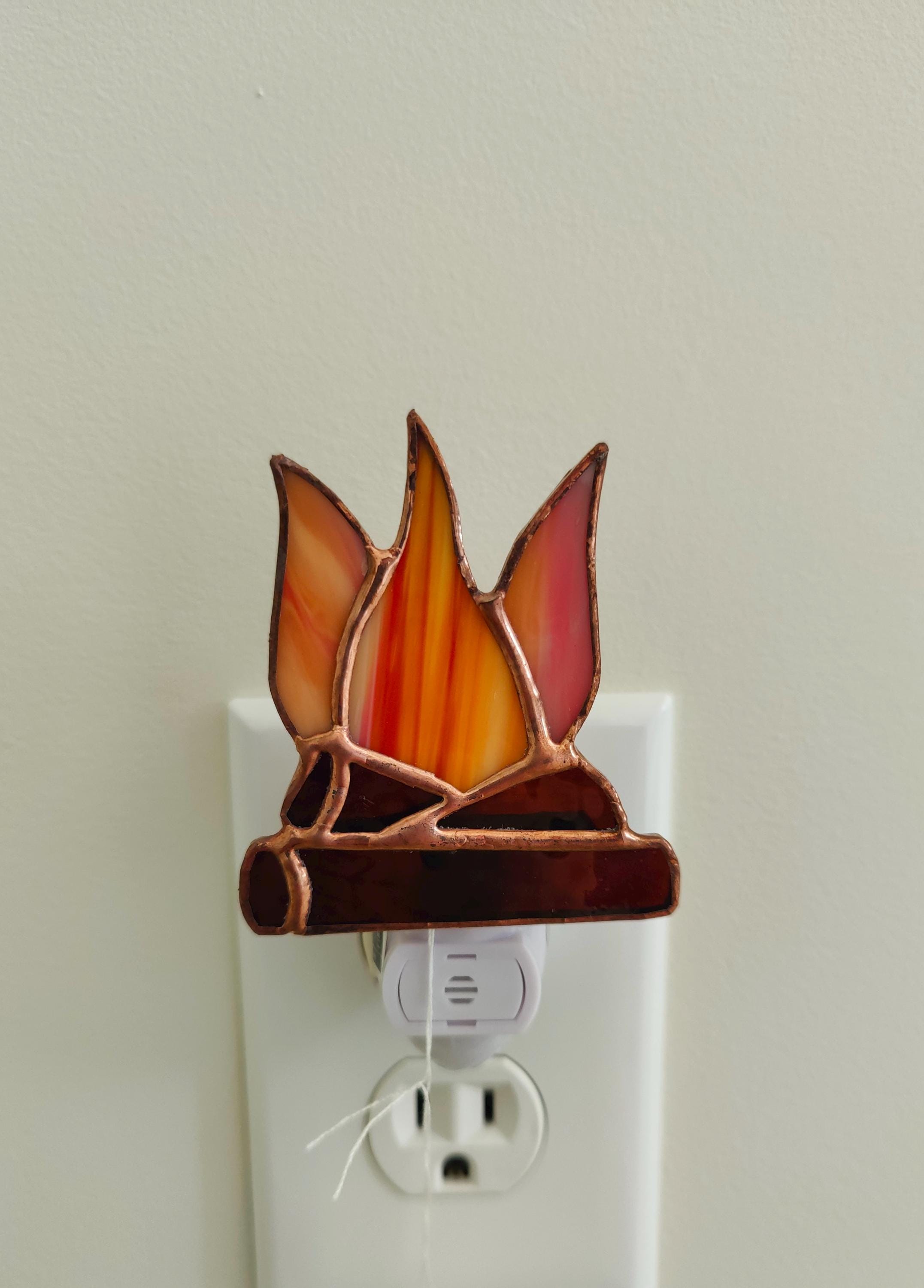 Stained Glass Camp Fire Nightlight - Etsy