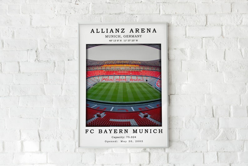 Bayern Munich Poster, Allianz Arena Stadium Poster, Wall Art, Wall ...
