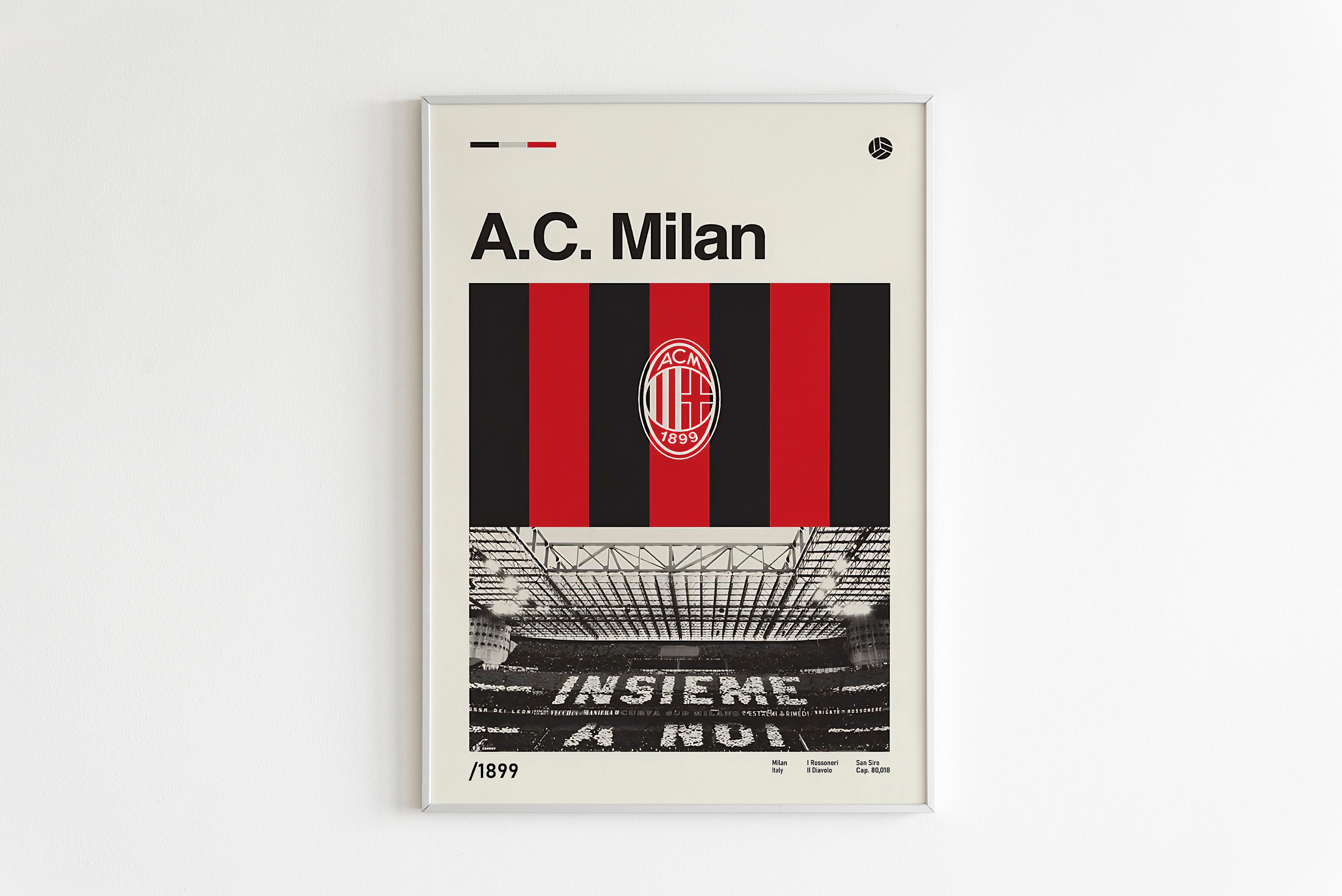 AC Milan Poster, San Siro Stadium Poster, Wall Art, Wall Decor, 4K ...