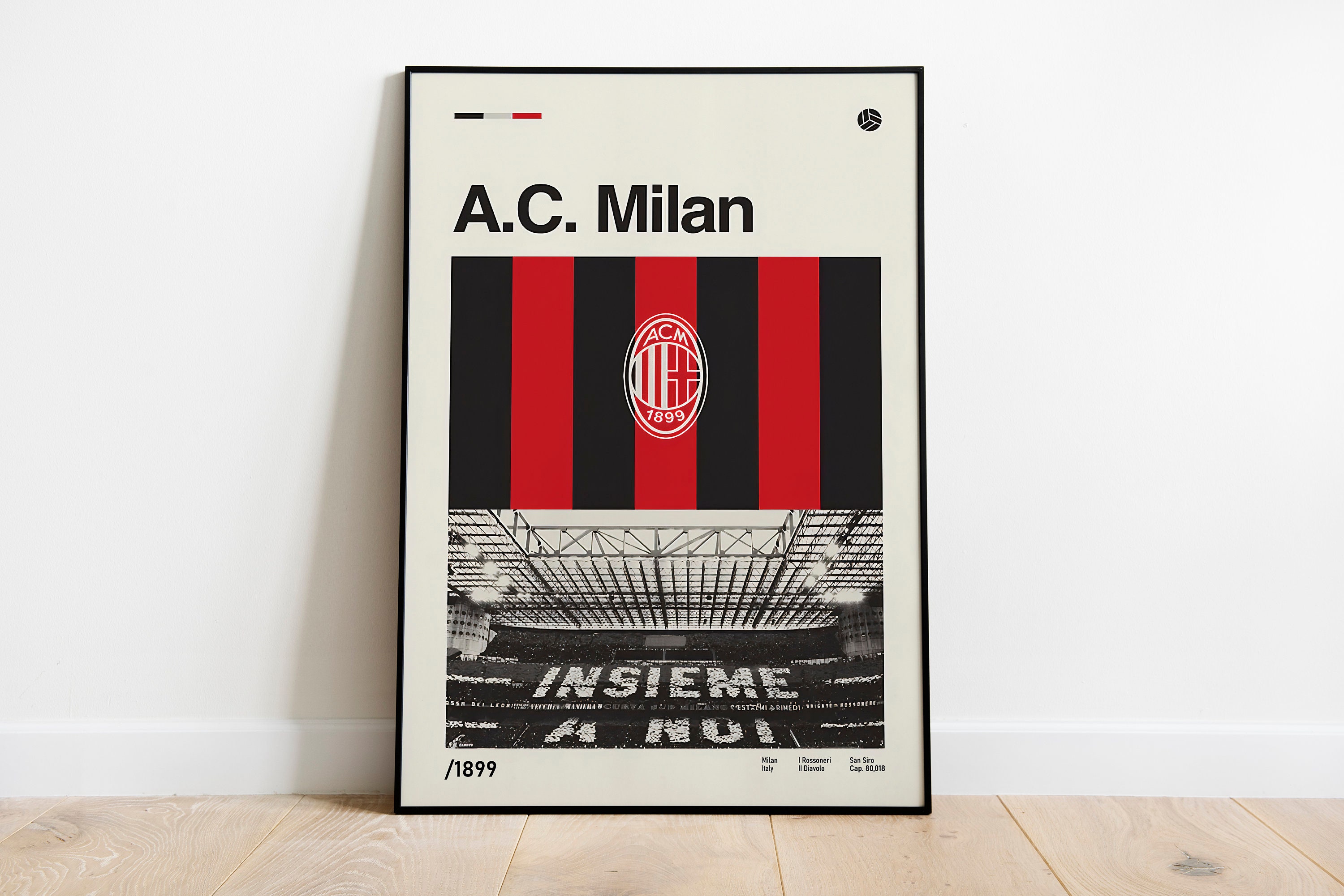 AC Milan Poster, San Siro Stadium Poster, Wall Art, Wall Decor, 4K ...