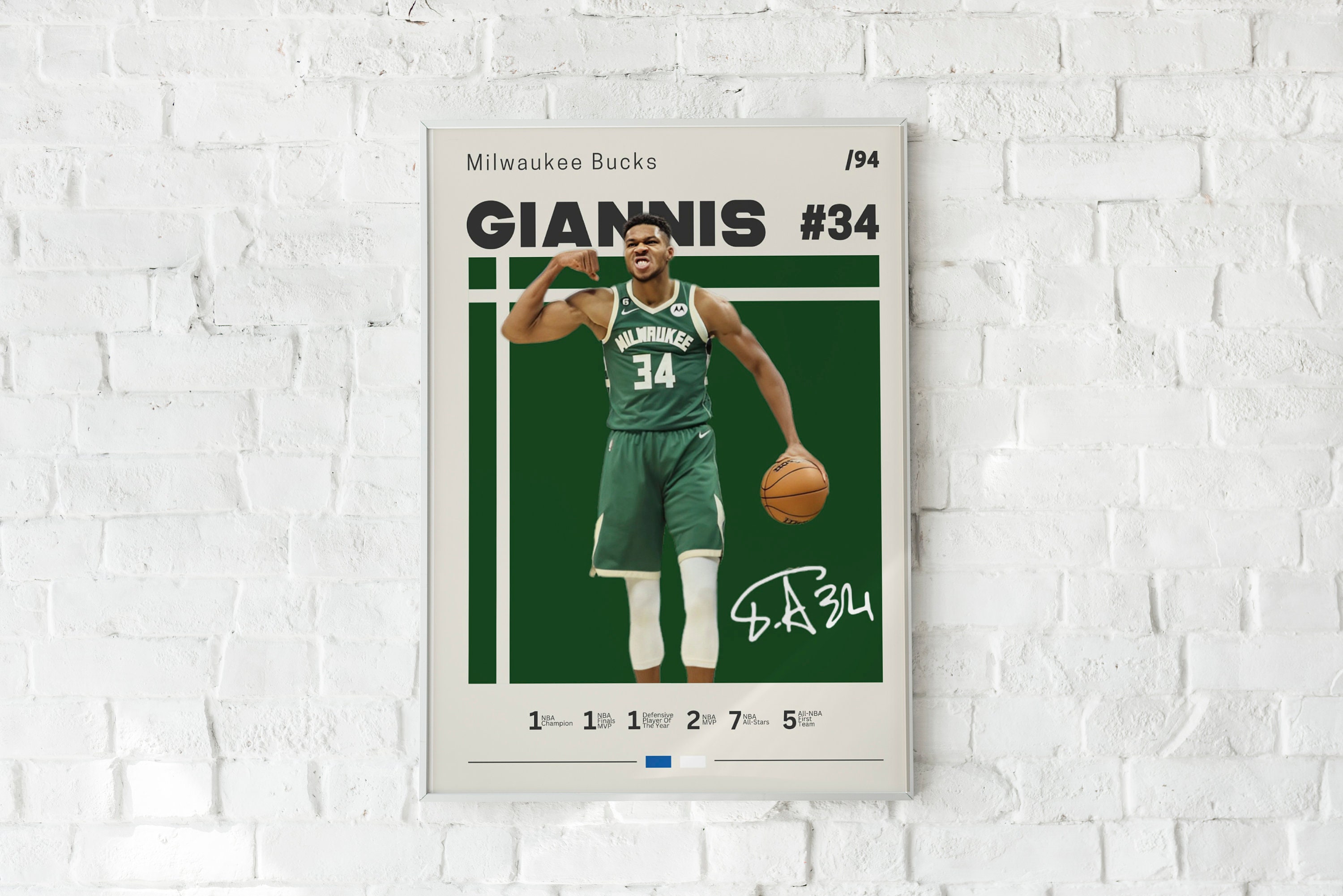 Giannis Antetokounmpo Inspired Poster , Milwaukee Bucks Art Print , NBA ...