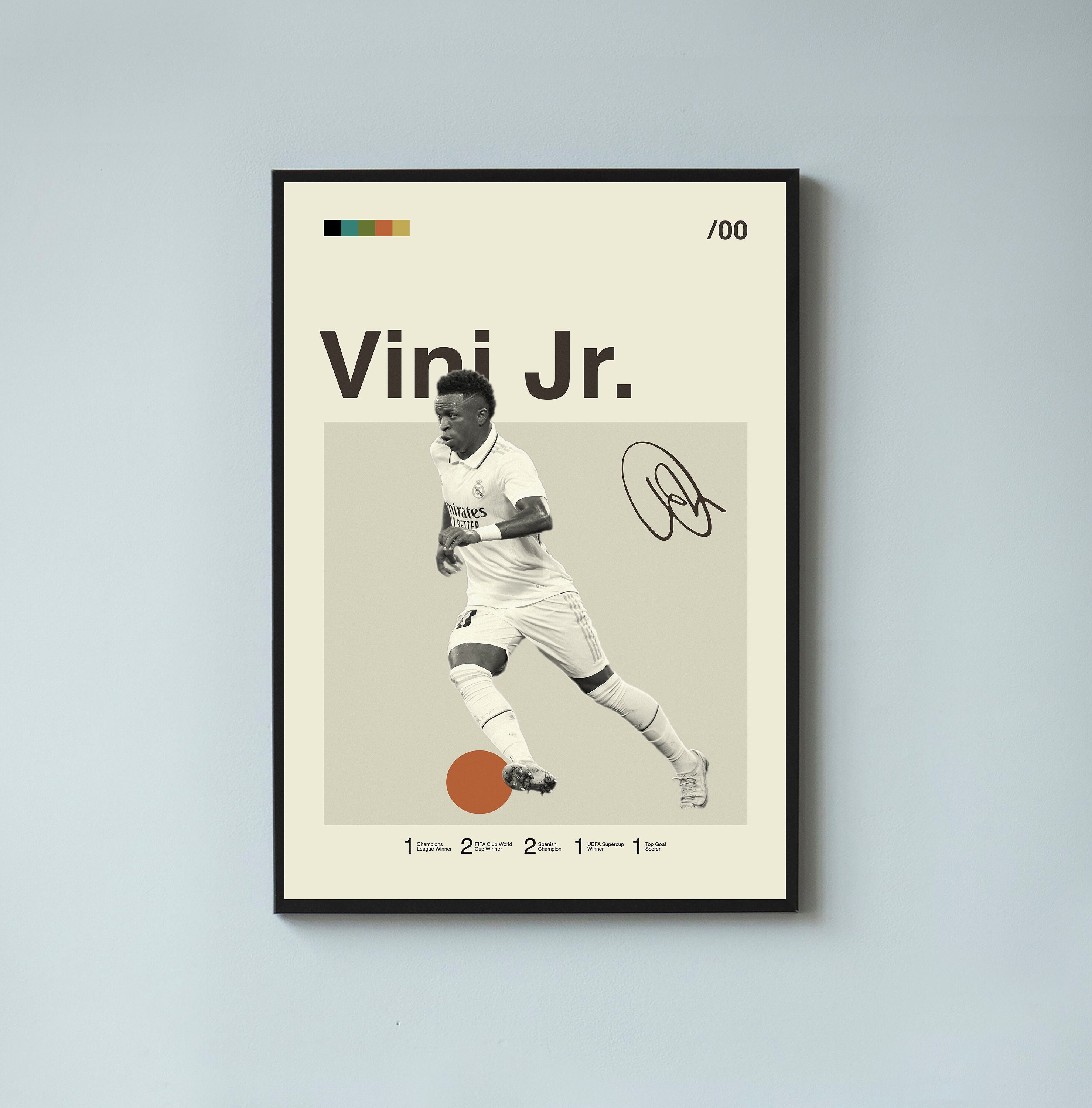 Vinicius Junior Poster, Real Madrid Football Print, Football Poster ...
