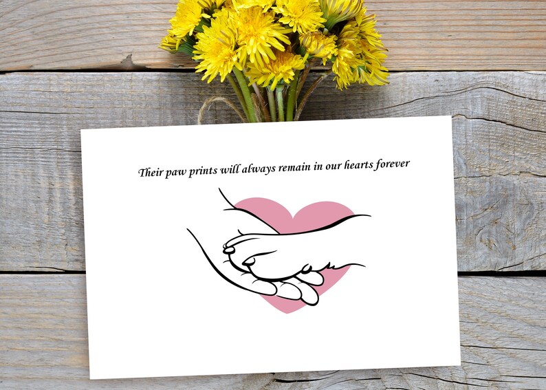 Printable Pet Loss Card,printable Pet Sympathy Card, Pet Condolence ...