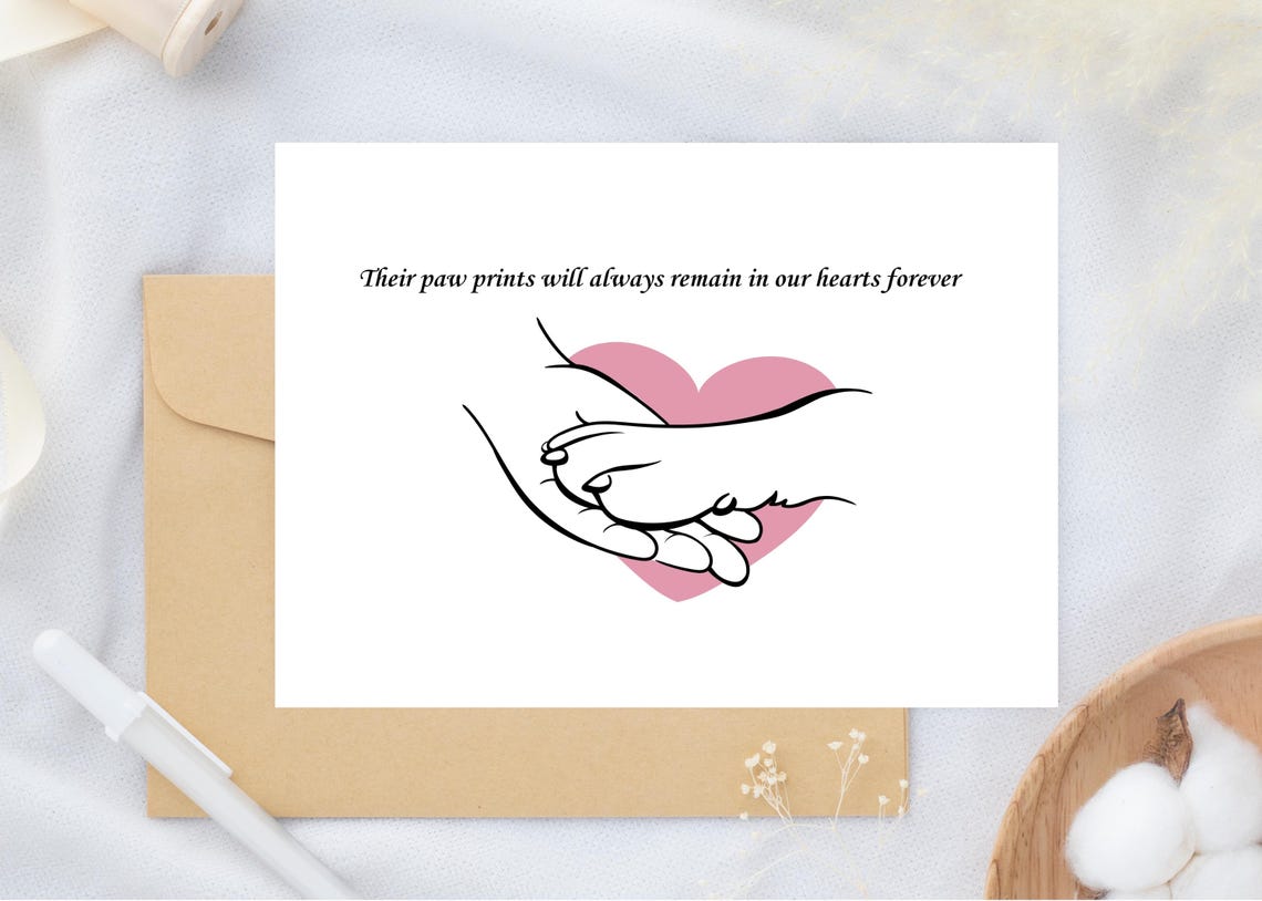 Printable Pet Loss Card,printable Pet Sympathy Card, Pet Condolence ...