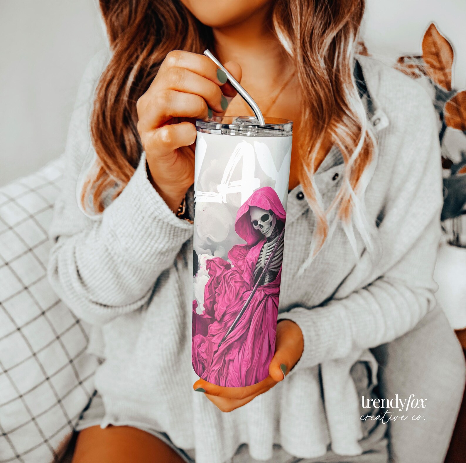 Funny Gothic Skeleton SLAY 20oz Tumbler Sublimation Design, Sarcastic ...