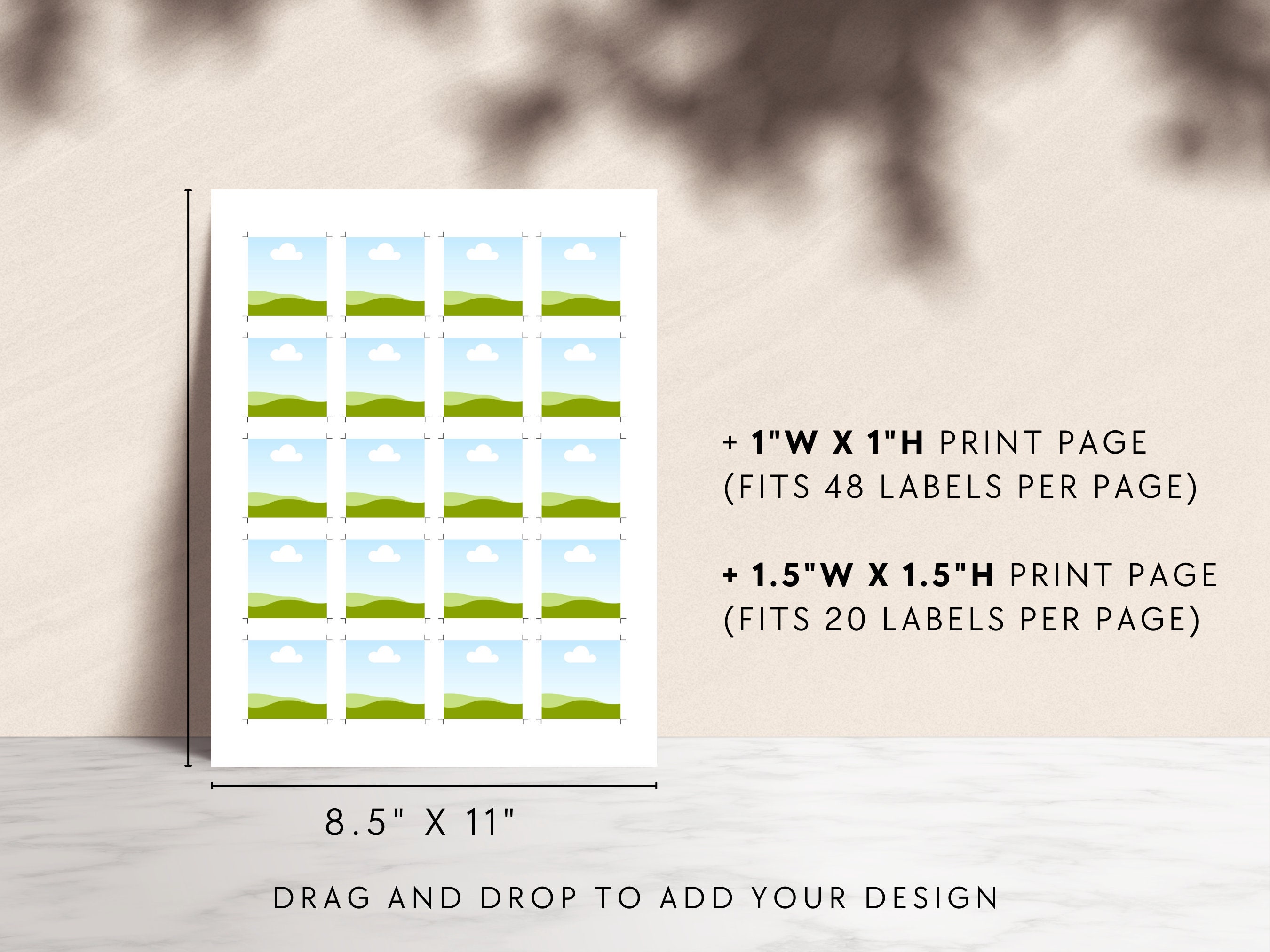 Print & Cut Label Page 1.5x1.5" 1"x1" | Canva Template Print Format ...