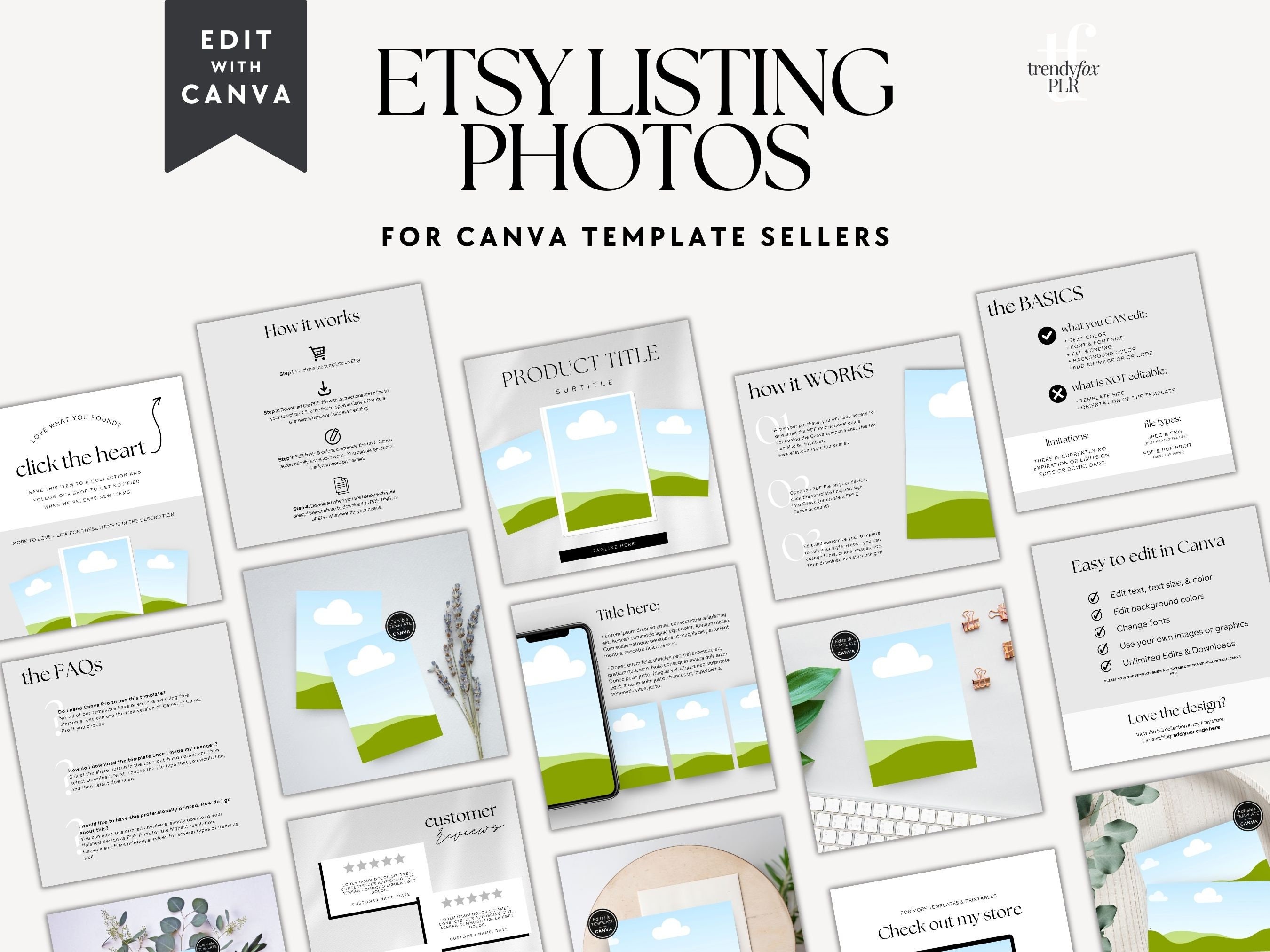Etsy Listing Photos Infographics for Canva Template Sellers or Digital ...