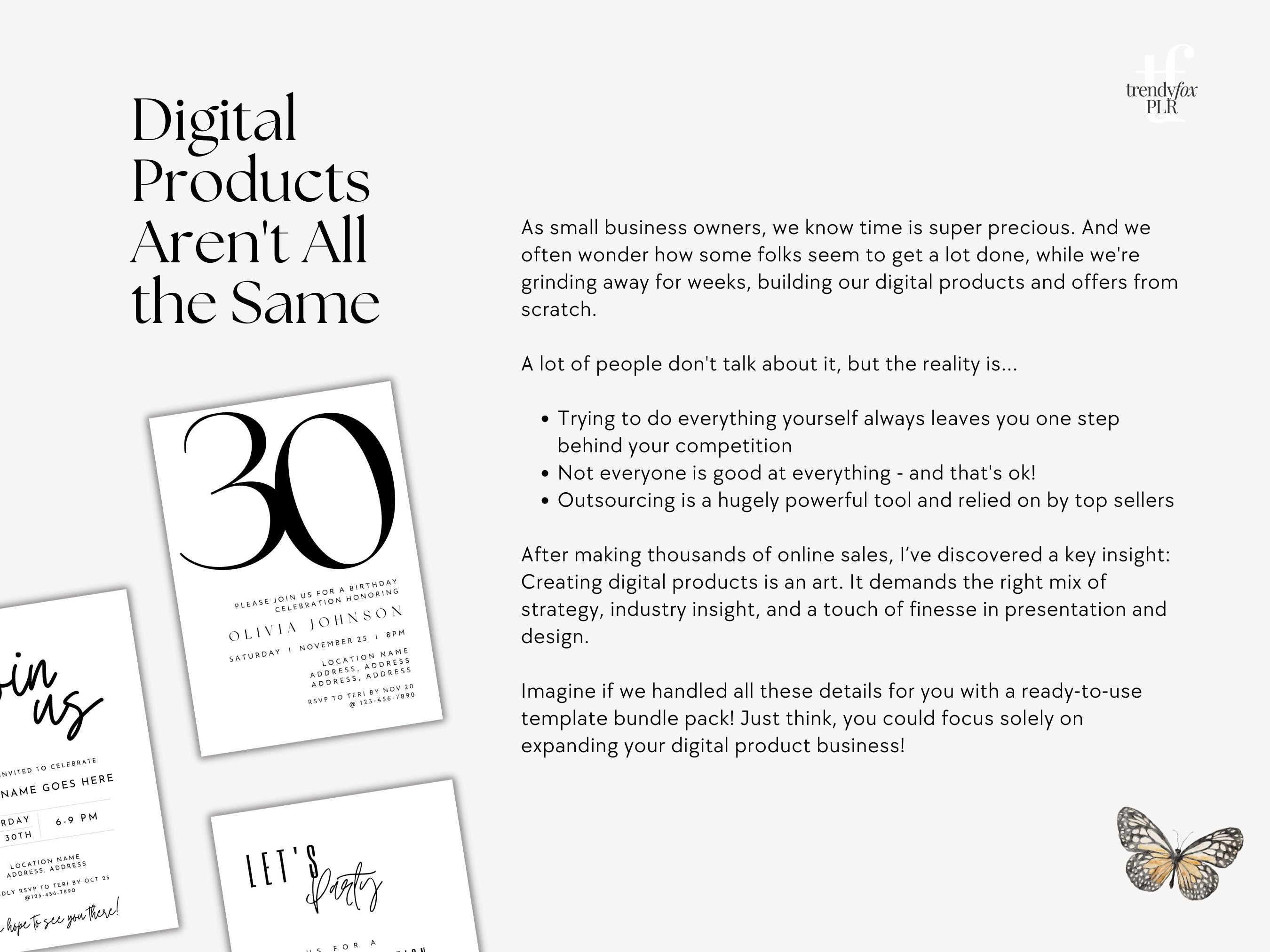 PLR Invitation Canva Template Bundle, Resell Rights, Commercial Use ...