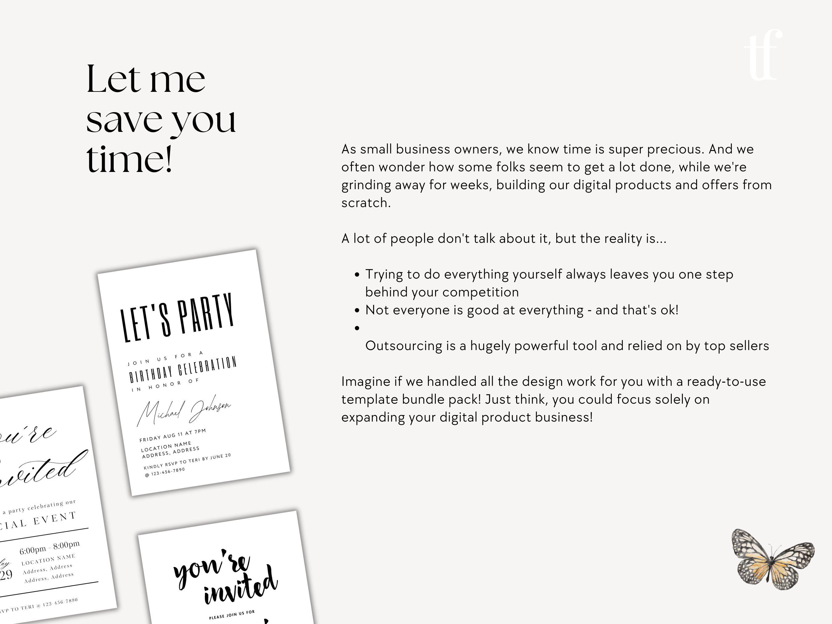 PLR Invitation Template Bundle Canva, Resell Rights, Commercial Use ...