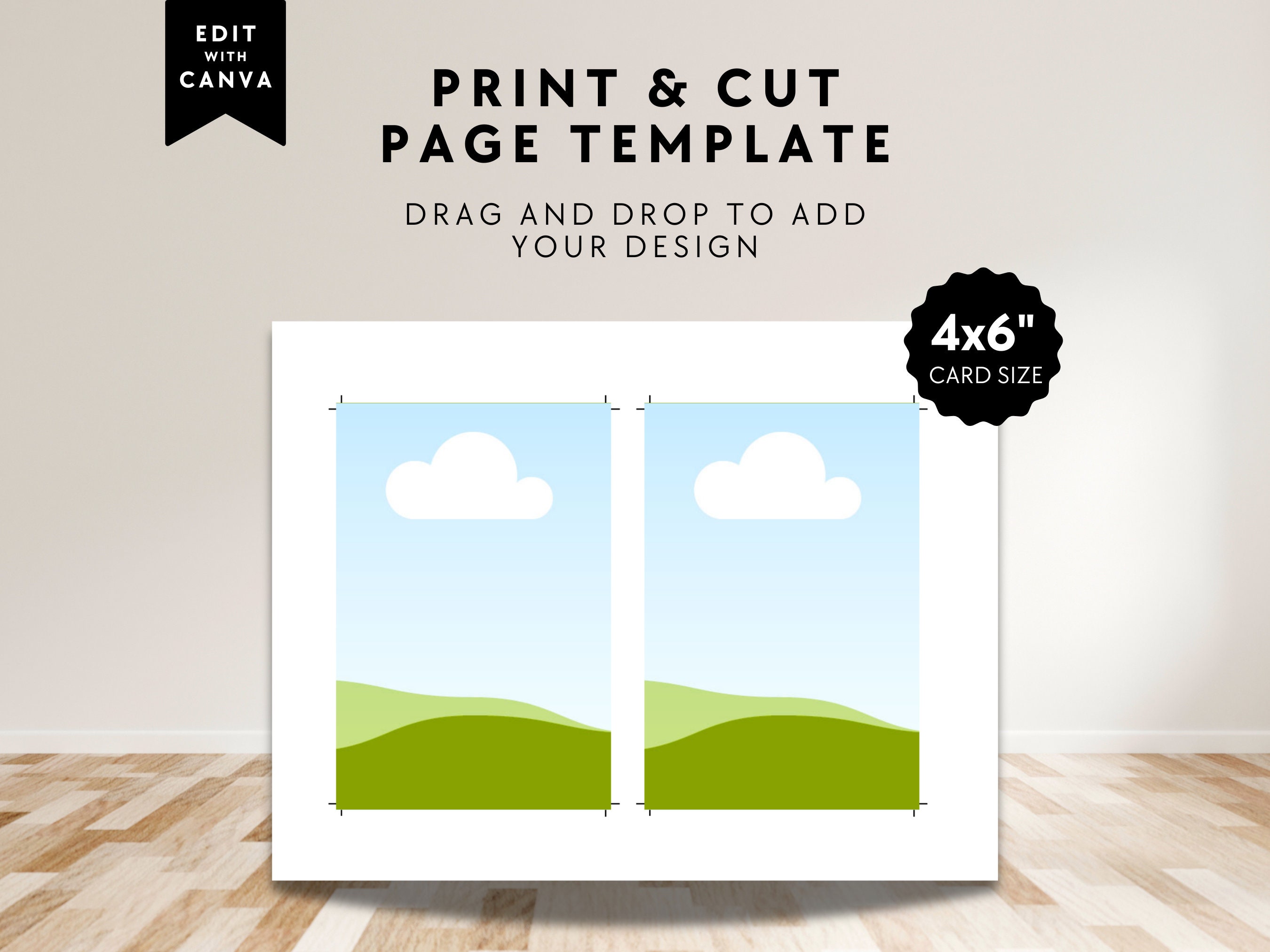 Print & Cut 4"x6" Card Multi per Page Print Tool | Canva Template ...