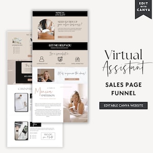 Virtual Assistant Canva Sales Page Template, VA Services Canva Website ...