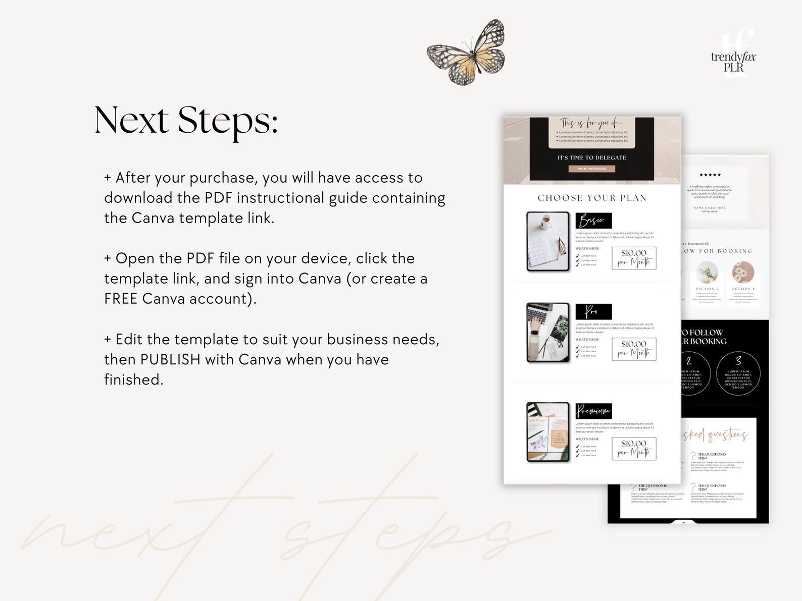 Virtual Assistant Canva Sales Page Template, VA Services Canva Website ...