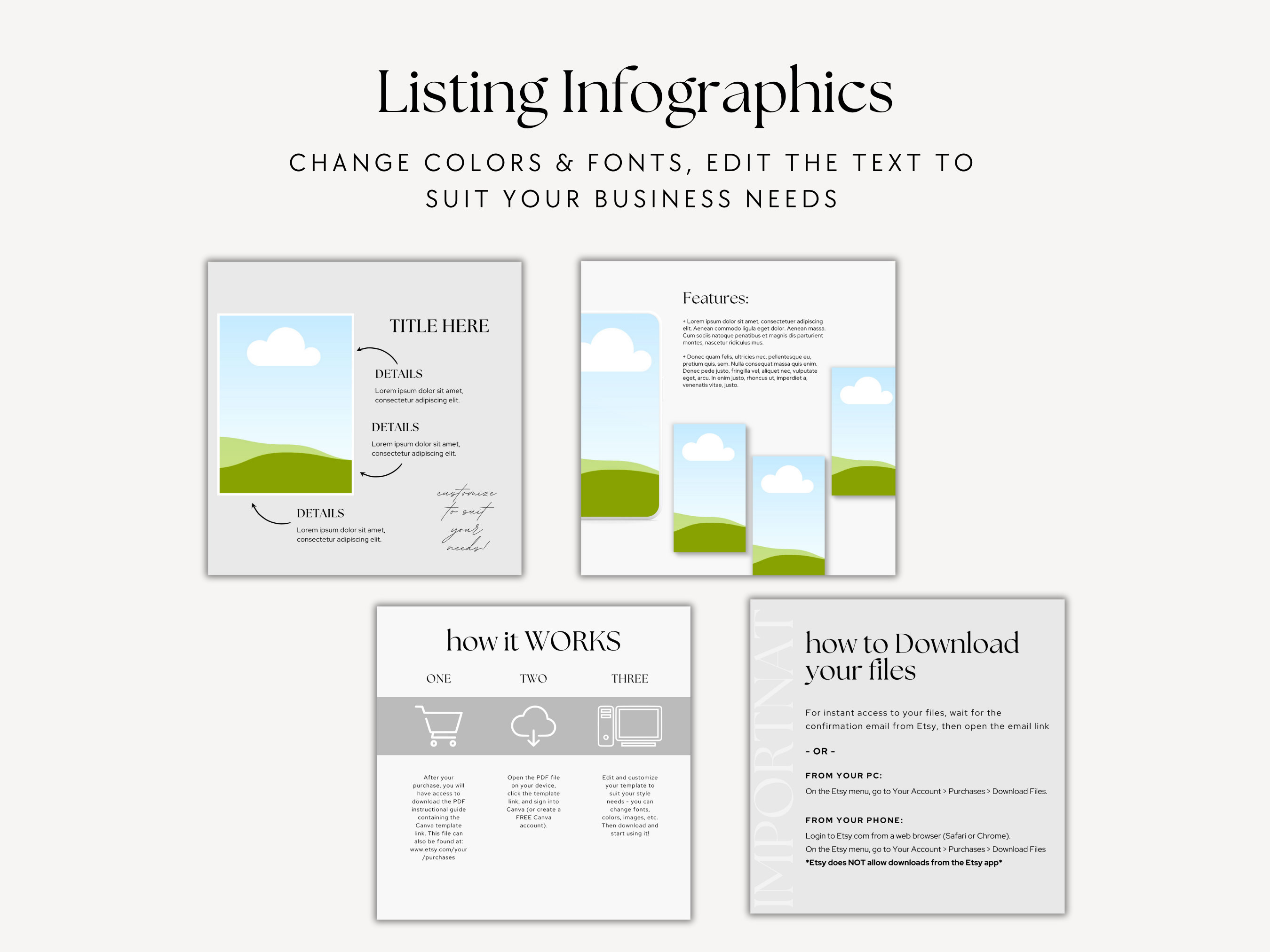 Etsy Listing Photos Infographics for Canva Template Sellers or Digital ...