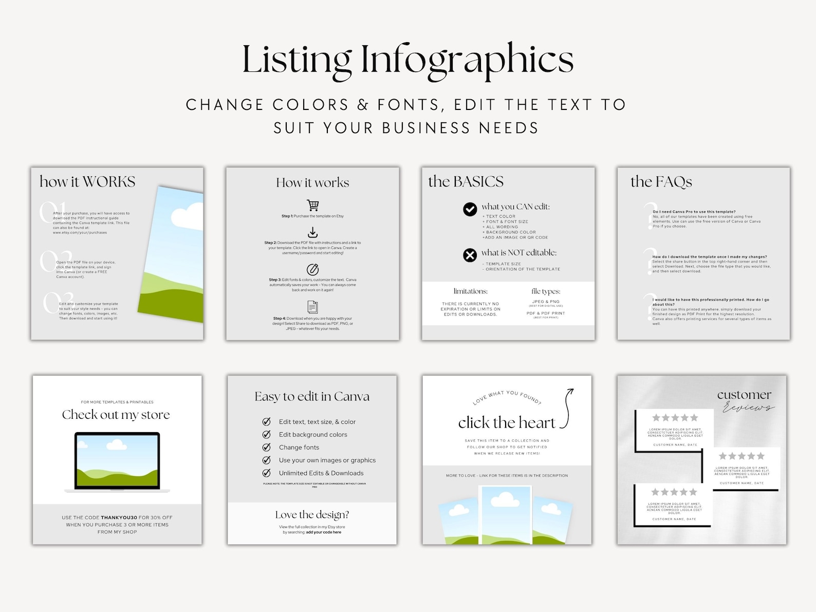Etsy Listing Photos Infographics for Canva Template Sellers or Digital ...