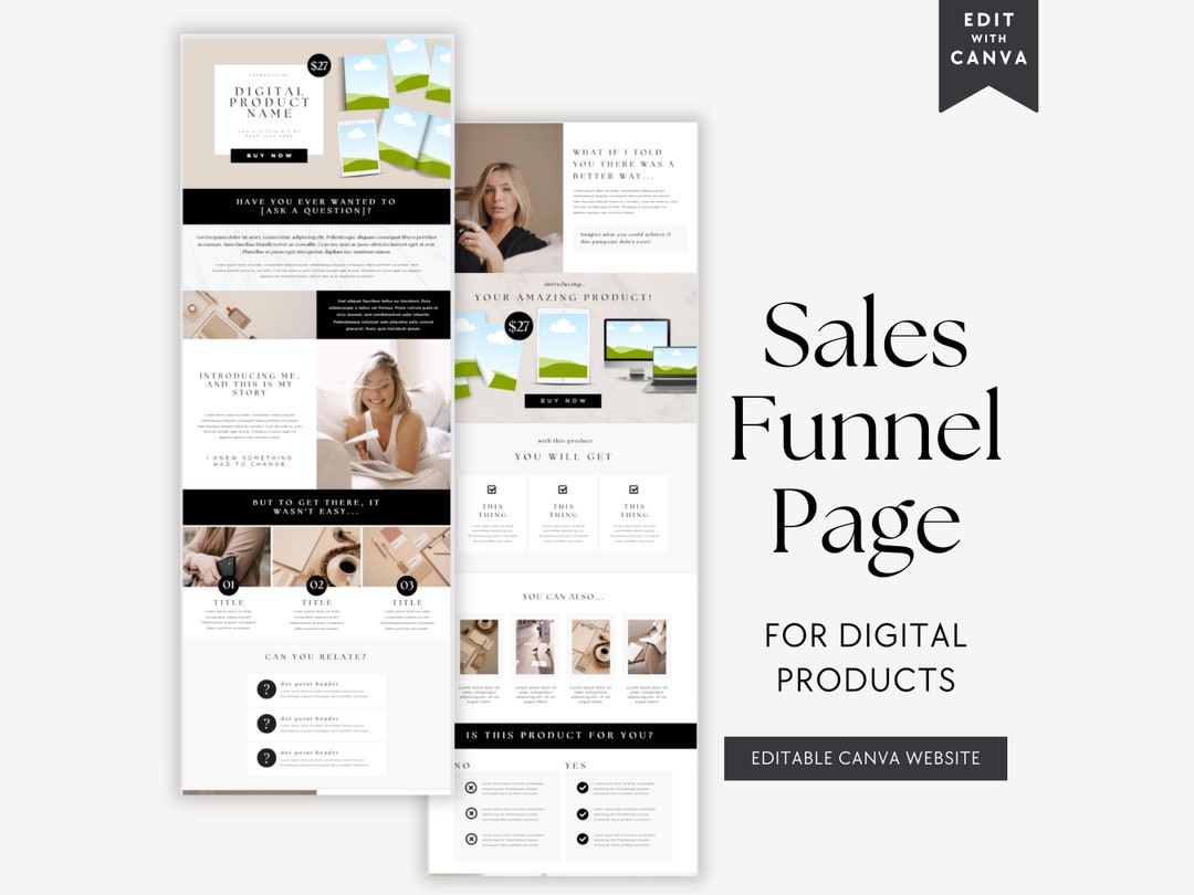 Canva Sales Page Template Digital Product or Coaching Services, Canva ...