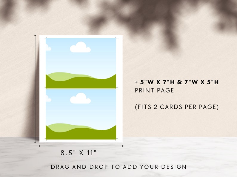 Print & Cut 5x7 Card Multi per Page Print Tool | Canva Template | Print ...