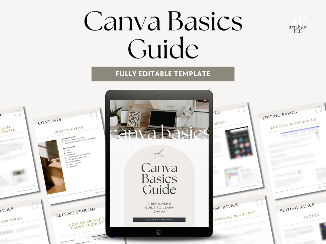 Canva Basics Quick Start Guide Done For You Canva Manual Digital Canva Template Ebook Learn 