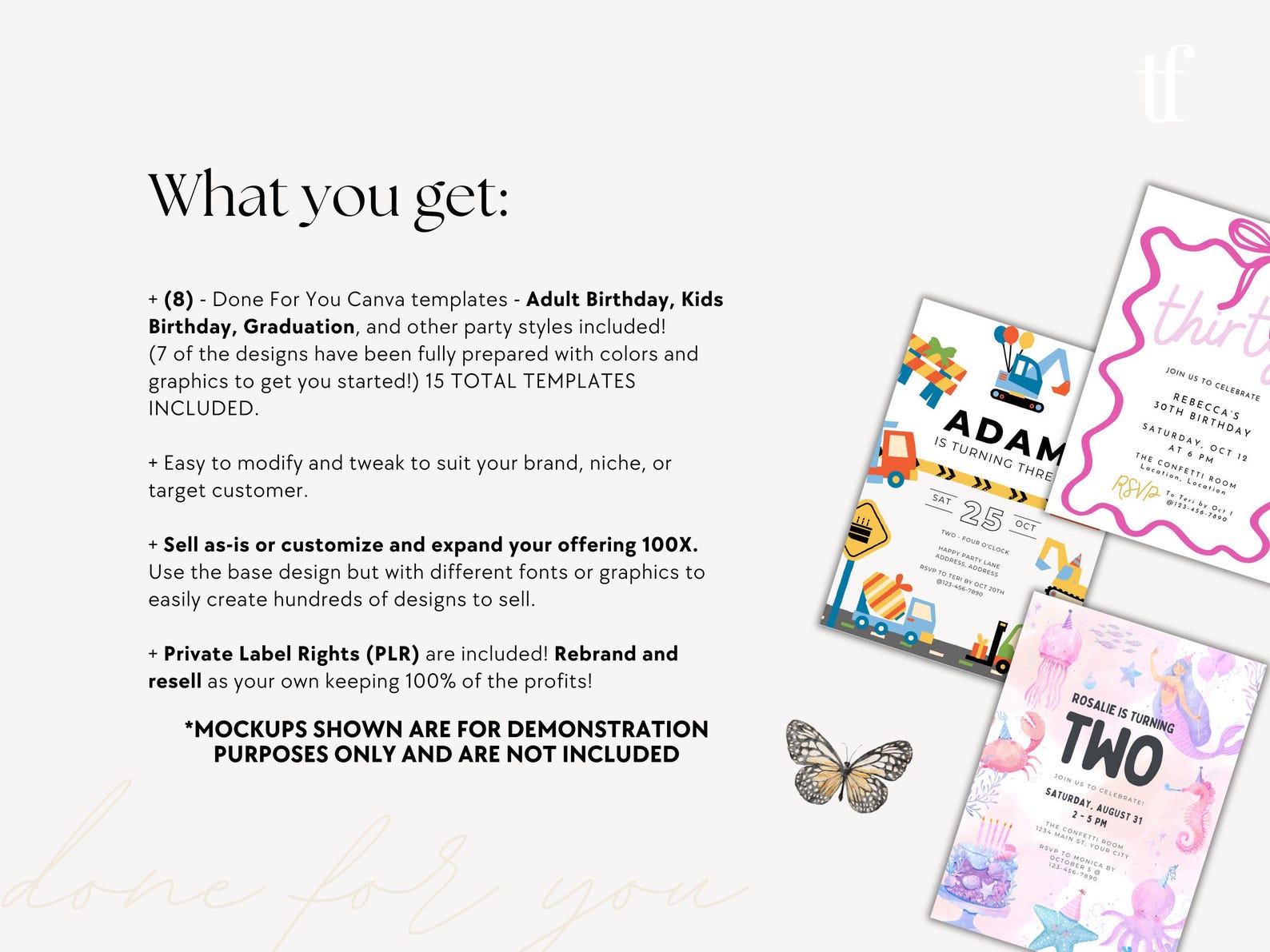 PLR Invitation Template Bundle Canva, Resell Rights, Commercial Use ...