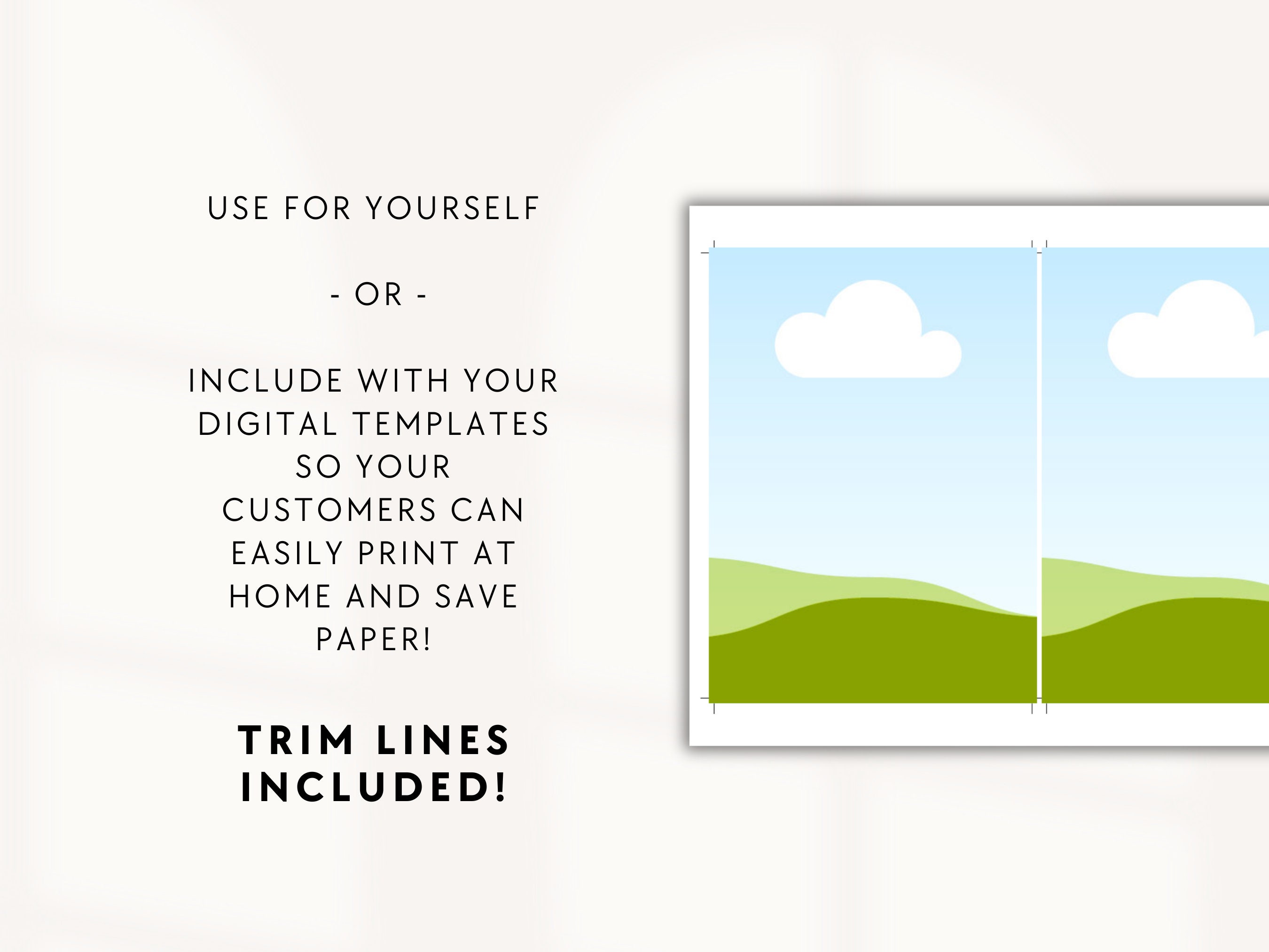 Print & Cut 5x7 Card Multi per Page Print Tool | Canva Template | Print ...