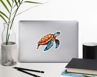 The Sea Turtle Art Sticker - Etsy