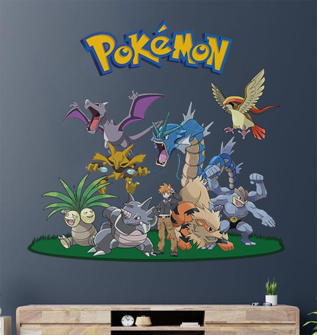 Pikachu Wall Decal Pokemon Wall Art Snorlex Wall Decal Charlizard ...