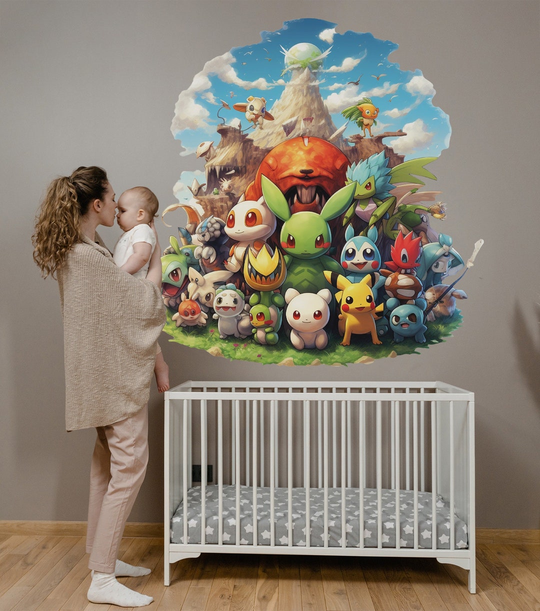 Pokemon Go Wall Decal 3D Pokemon Wall Art Japanese Monsters Wall ...