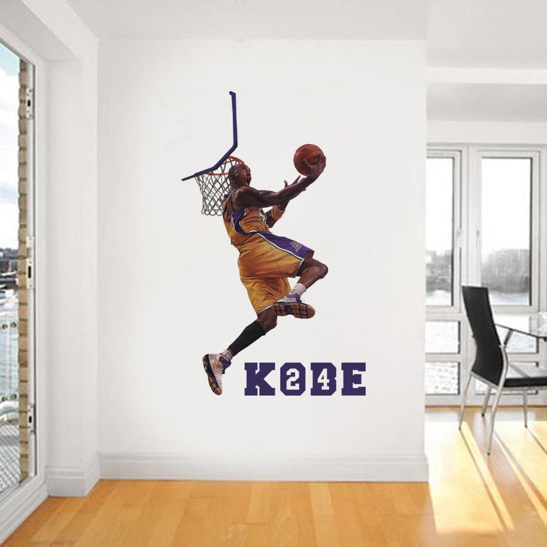 Removable Wall Decal Kobe Bryant Wall Decal Basketball NBA Wallpaper ...