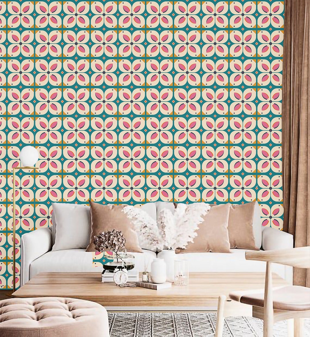 Vintage Pattern Wallpaper Retro Wall Sticker Repetitive Birds Wall Art ...