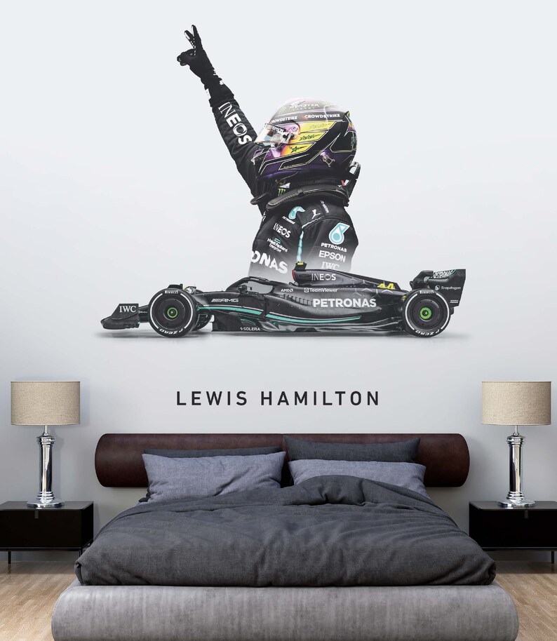 Formula 1 Wall Decal Grand Prix Mercedes F1 Wall Sticker Lewis Hamilton ...