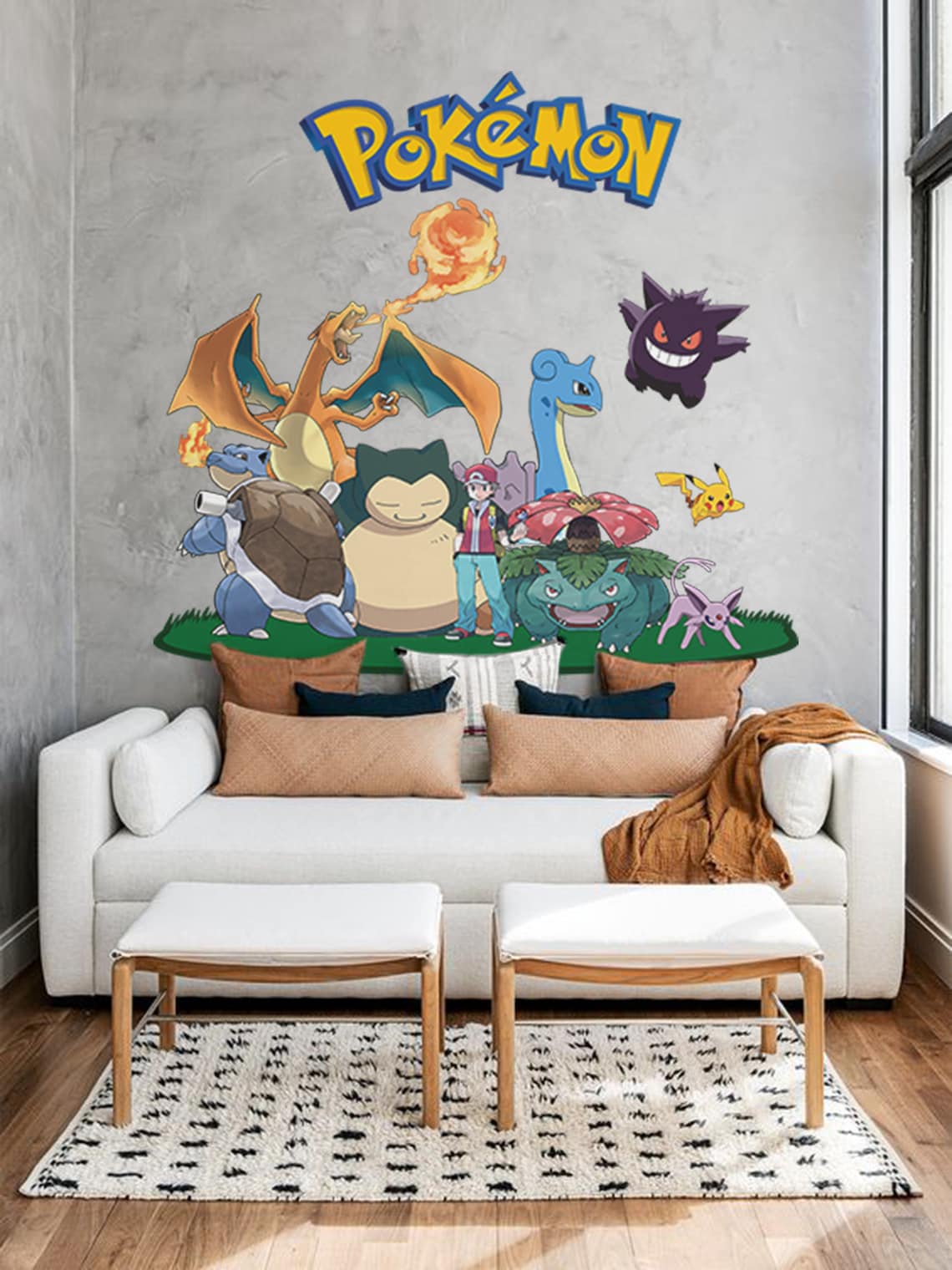 Pikachu Wall Decal Pokemon Wall Art Snorlex Wall Decal Charlizard ...