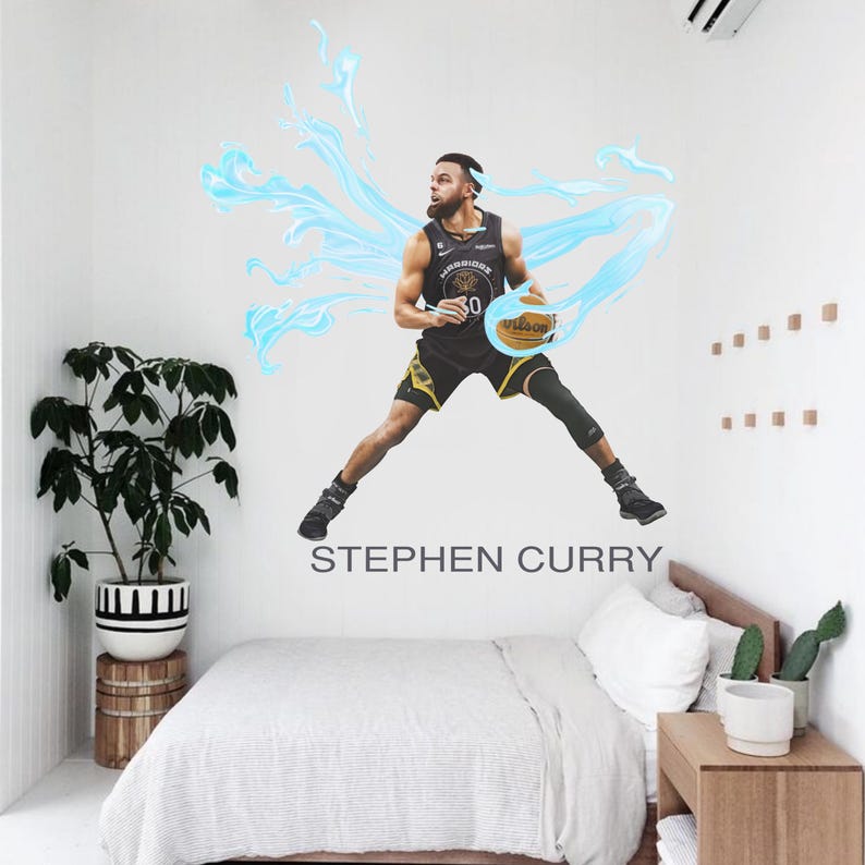 Stephen Curry Wall Decal NBA Curry Wall Decal Basketball NBA Wallpaper ...