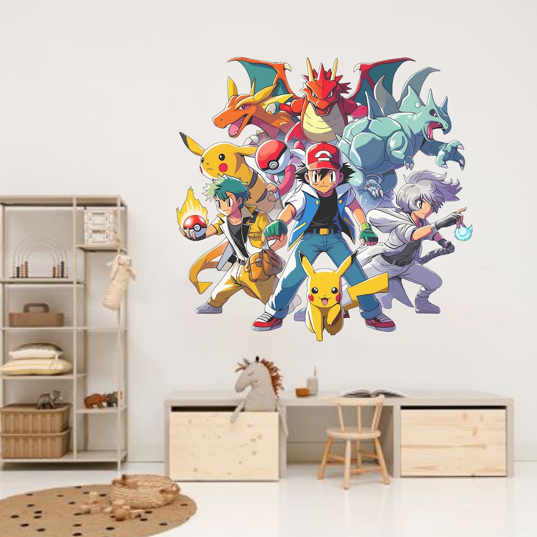 Pikachu Wall Decal Pokemon Wall Art Pokeball Wall Decal Monsters ...