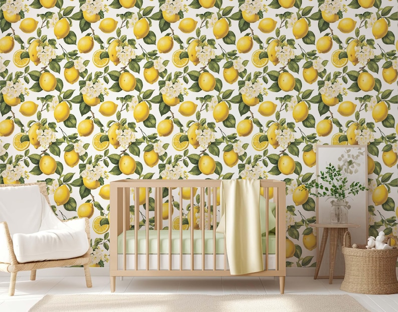 Lemon Retro Wallpaper Seamless Vintage Lemon Wallpaper Retro Patterned ...