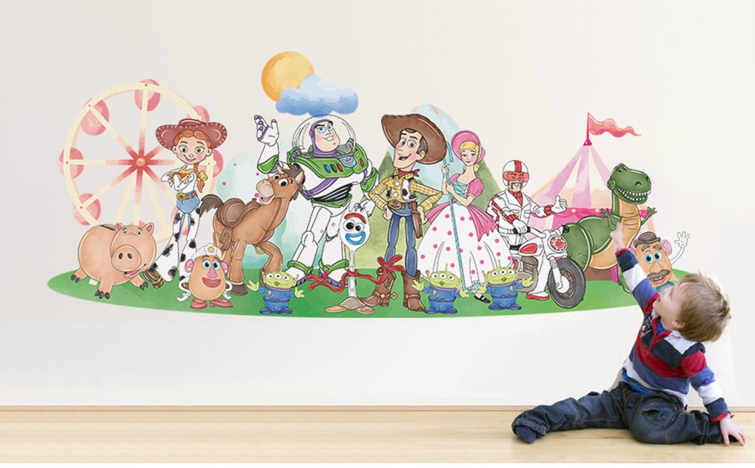 Disney Wallpaper Woody Toy Story Wall Decal Buzz Lightyear Decal Jessie ...