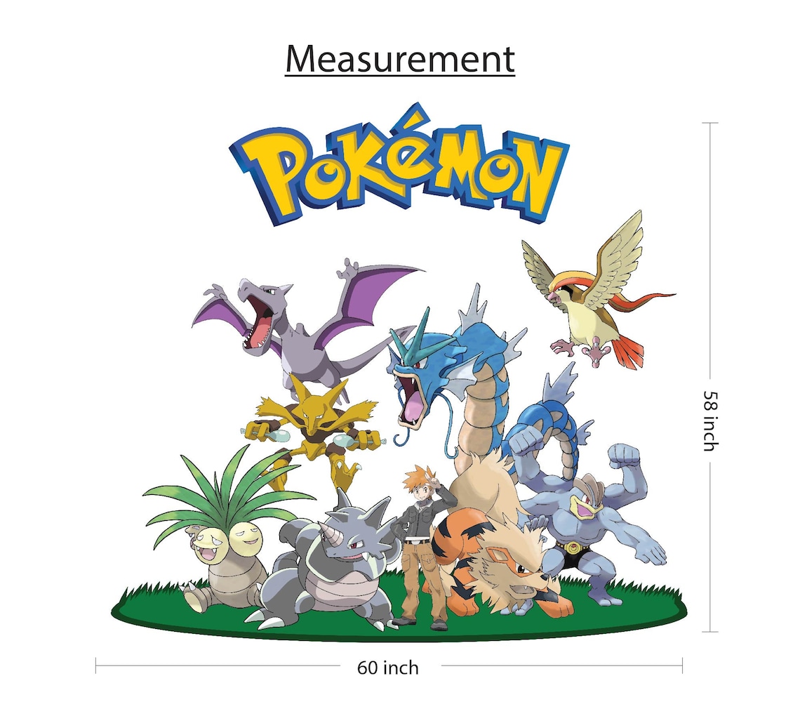 Pikachu Wall Decal Pokemon Wall Art Snorlex Wall Decal Charlizard ...